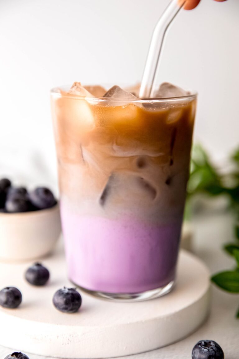 Iced Blueberry Latte - coffeecopycat.com