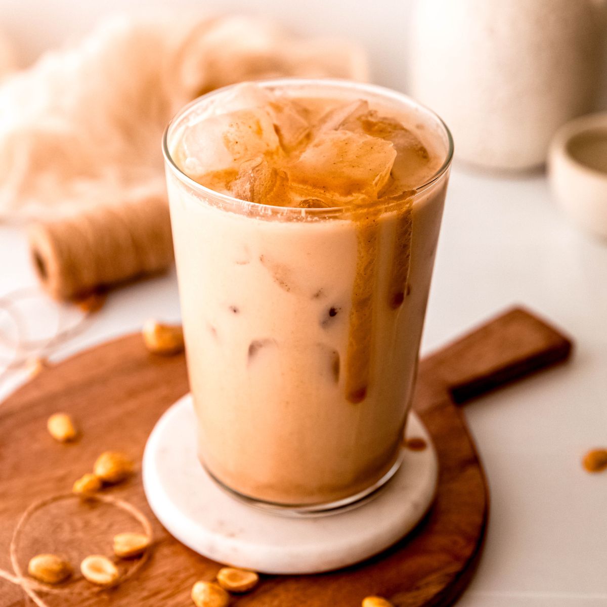 Iced Peanut Butter Latte - coffeecopycat.com