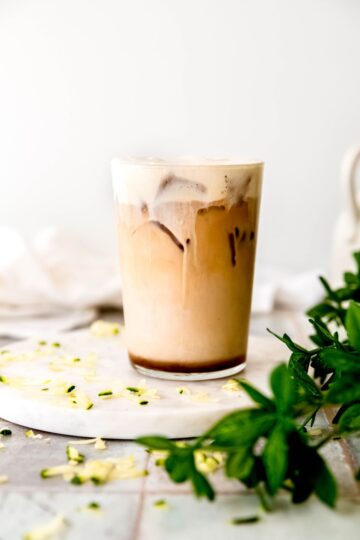 Iced Zucchini Bread Latte (with Maple Cold Foam) - coffeecopycat.com