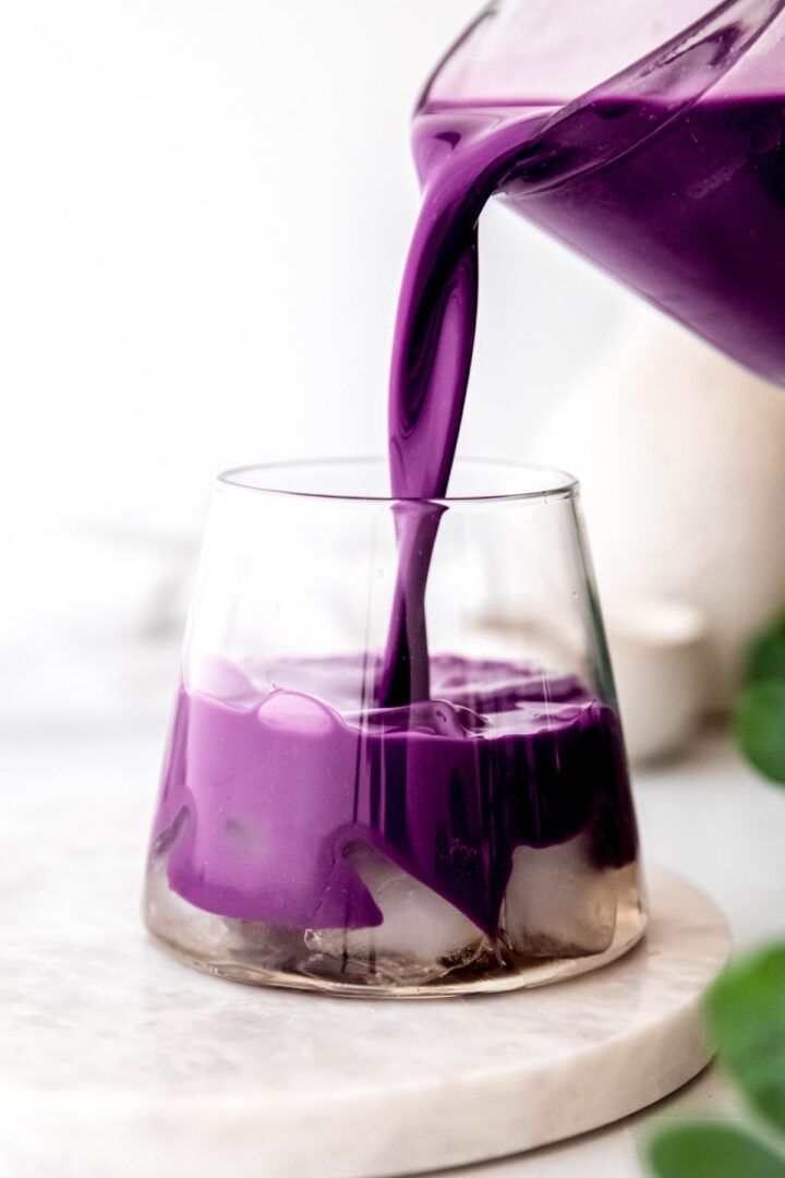 Iced Coconut Ube Latte - coffeecopycat.com