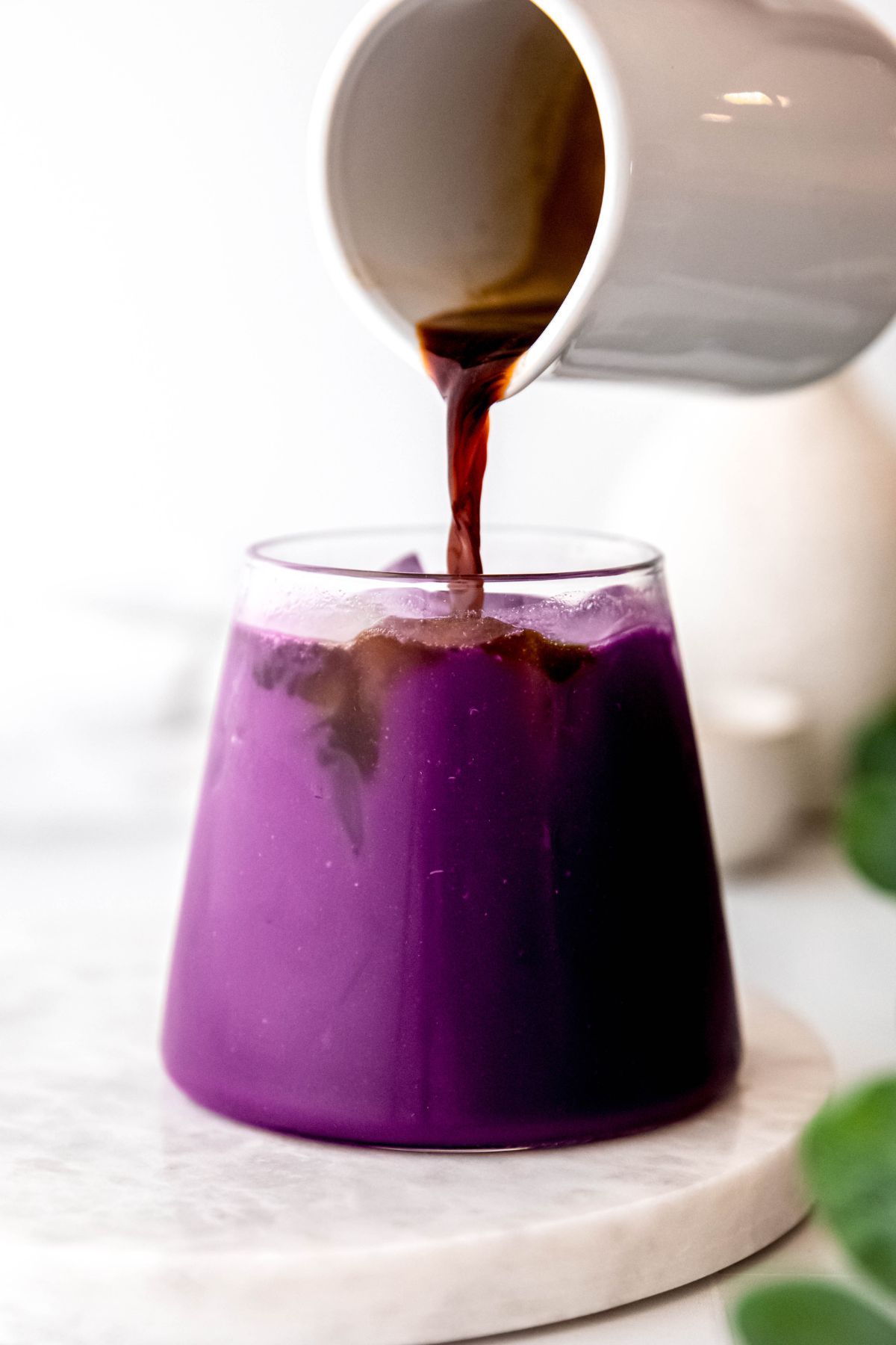 Iced Coconut Ube Latte - coffeecopycat.com