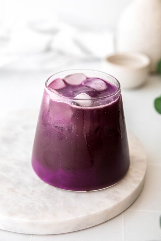 Iced Coconut Ube Latte - coffeecopycat.com