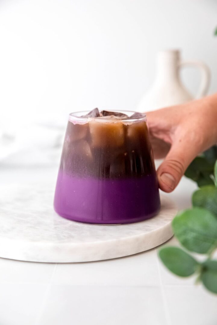 Iced Coconut Ube Latte - coffeecopycat.com