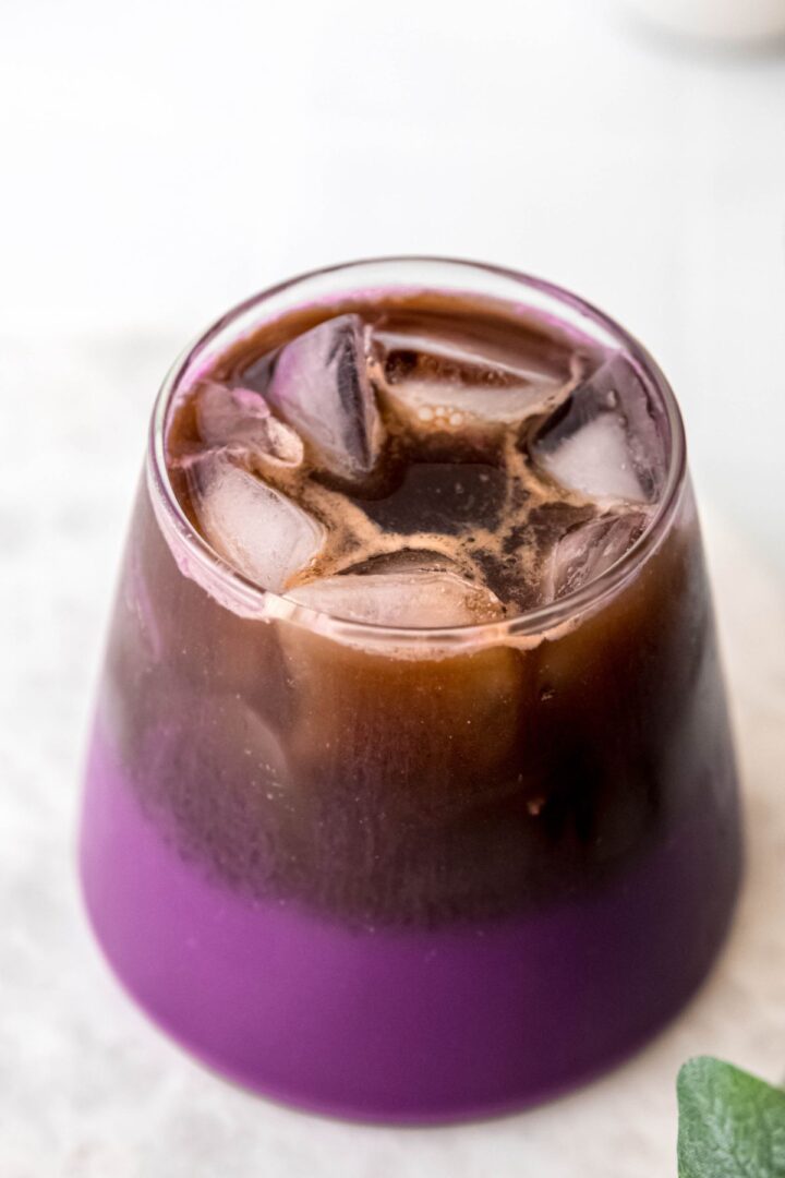 Iced Coconut Ube Latte - coffeecopycat.com