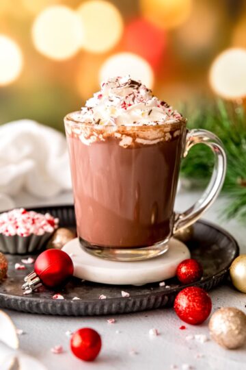 Easy Peppermint Hot Chocolate - coffeecopycat.com